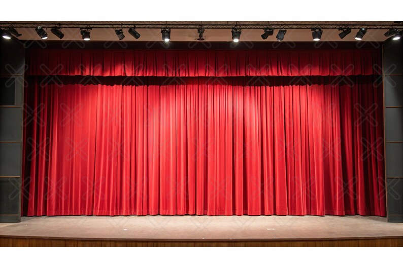 11 Theater Stage Red and Gold Curtain for Personal Portrait Digital ...