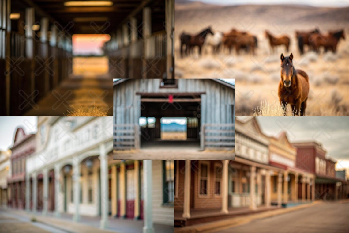 22 Blurred Vintage Classic Western Digital Backdrop Cowboy Cowgirl ...