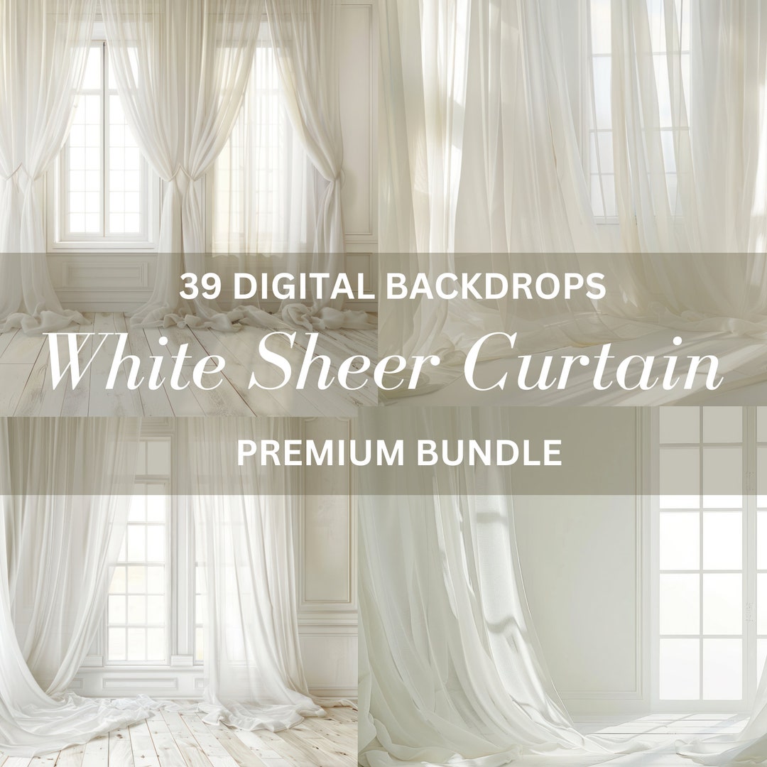 39 Breathtaking White Sheer Curtain Backdrops Set, Overlays Studio ...