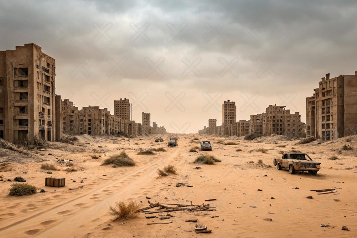 25 Post-apocalyptic City Town Dystopia Broken Digital Backdrop Portrait ...