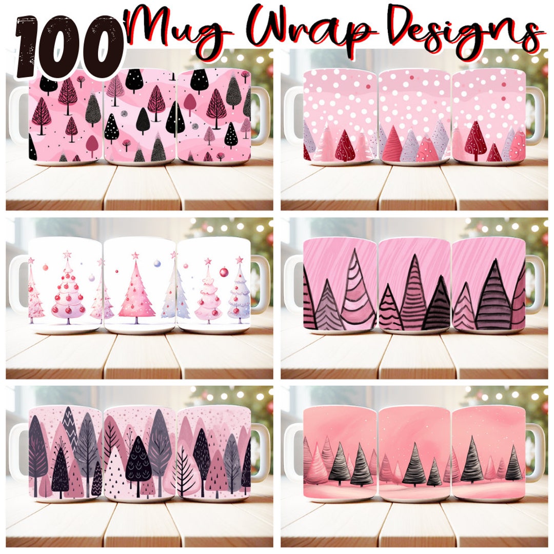 100 Christmas Mug Wrap Bundle Sublimation Designs PNG, 11oz and 15oz ...