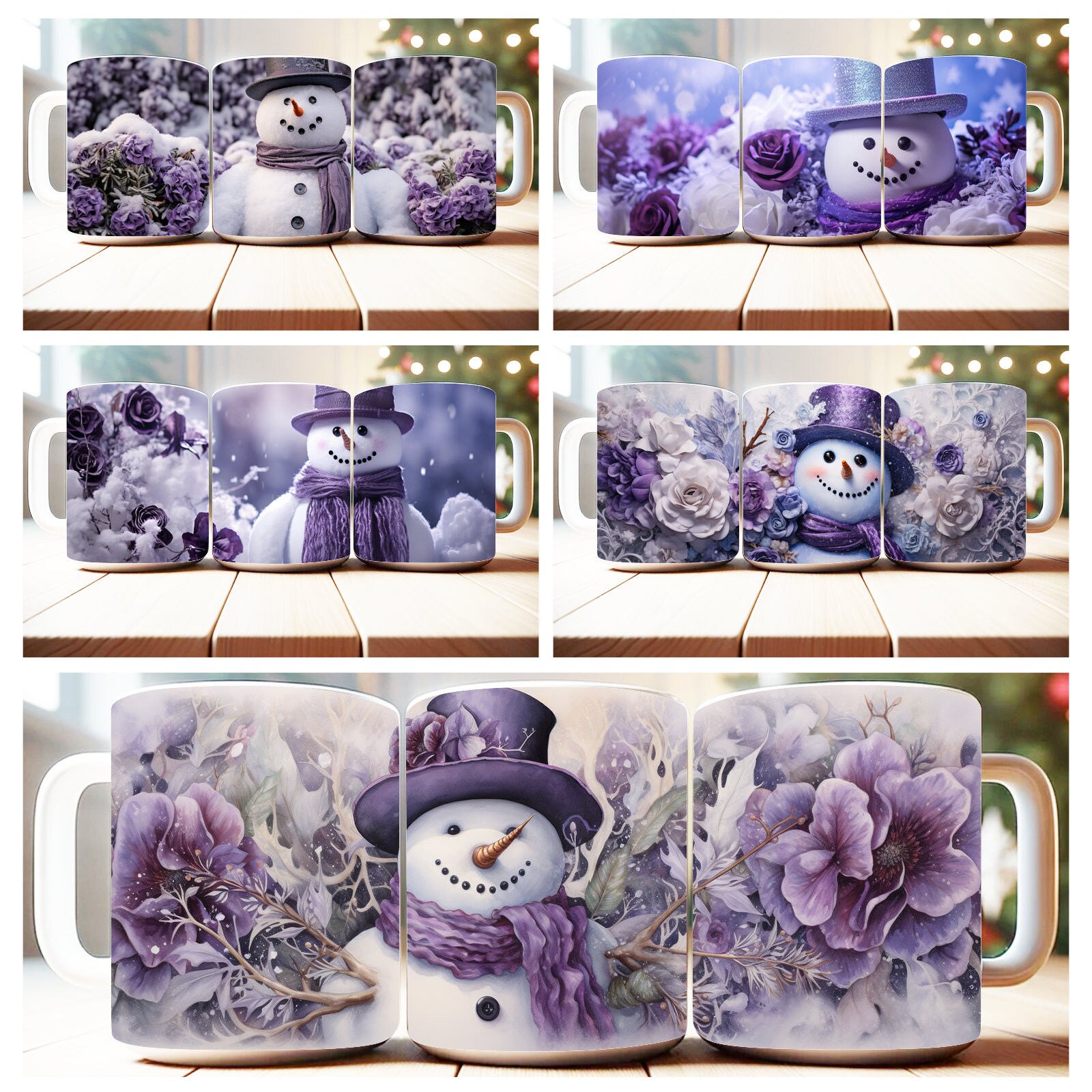 100 Christmas Mug Wrap Bundle Sublimation Designs PNG, 11oz and 15oz Mug Template, Santa Claus ...