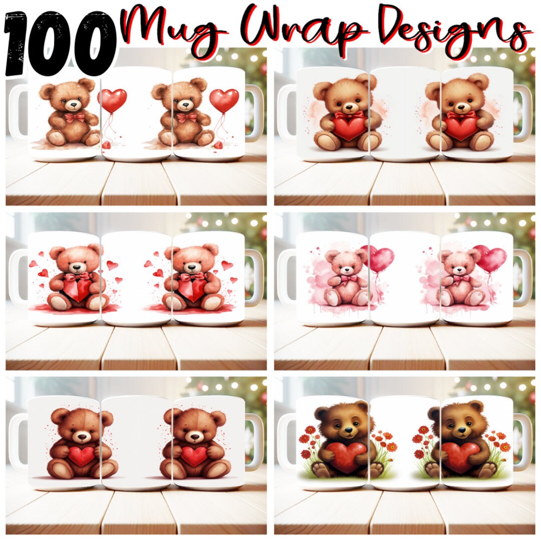 100 Valentines Day Mug Wrap Bundle Sublimation Designs PNG, 11oz and ...