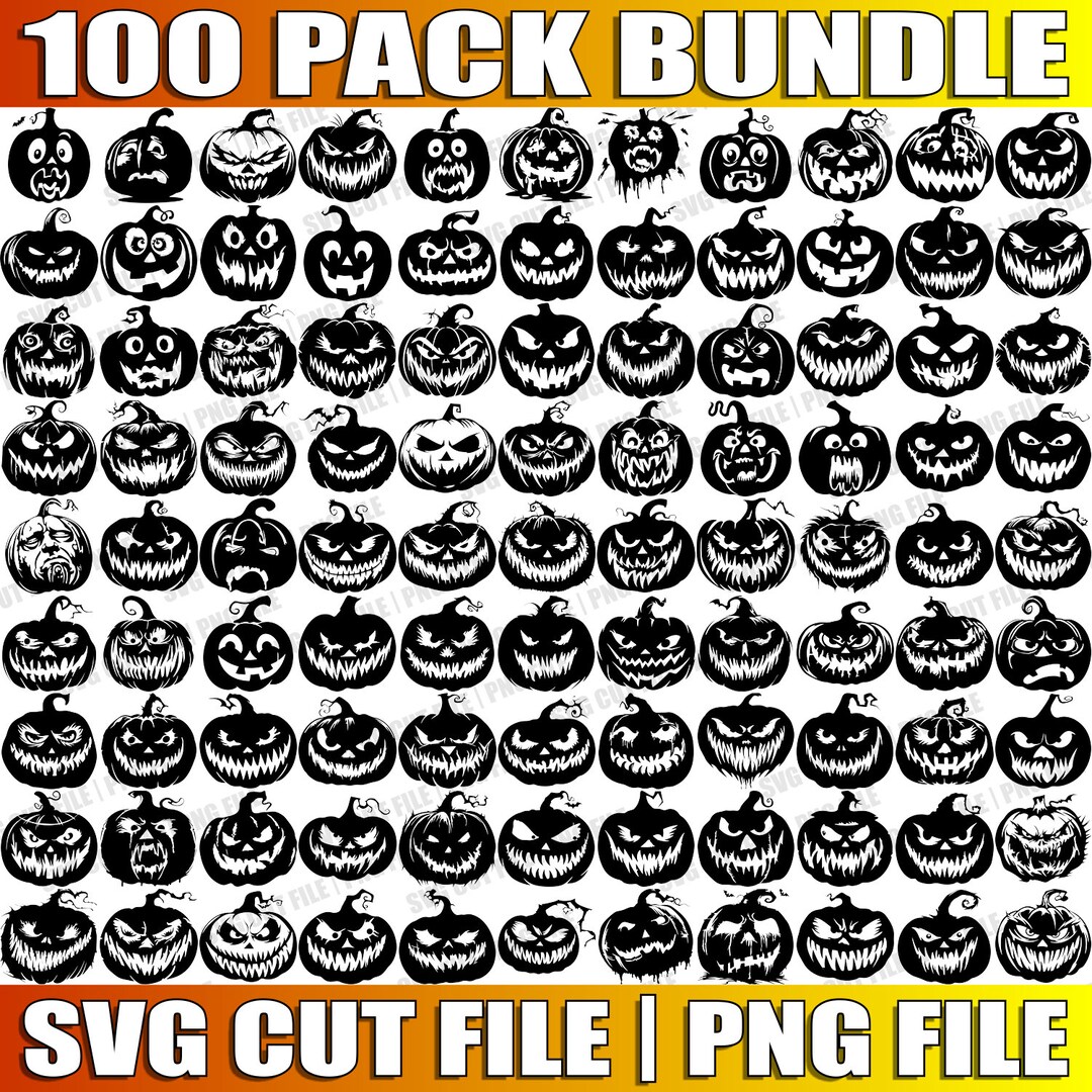 100x Halloween SVG Bundle, Ghost SVG, Pumpkin Vector, Fall Svg, Clipart ...