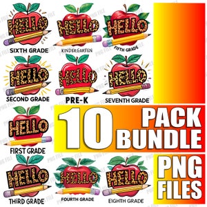 10x School Bundle PNG, Back to School PNG, First Day of School Clipart ...