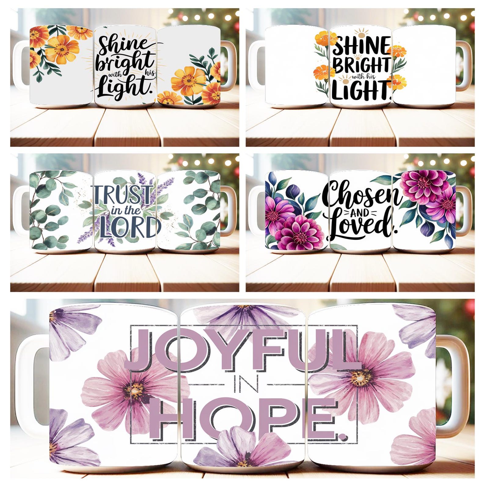 100 Christian Mug Wrap Bundle Sublimation Designs PNG, 11oz and 15oz ...
