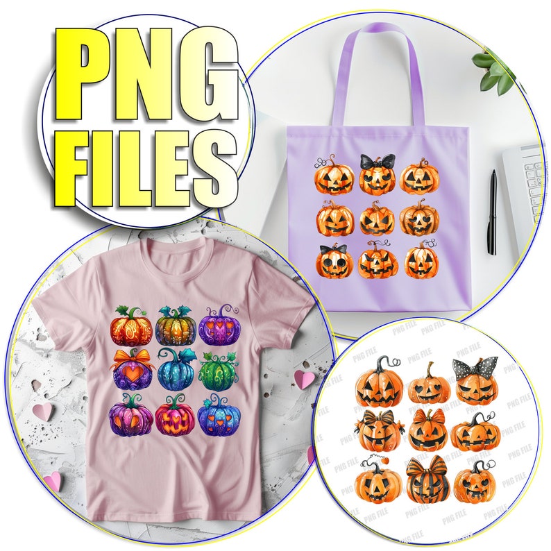100x Halloween Pumpkin Coquette Bow Bundle PNG, Trendy Png, Spooky ...