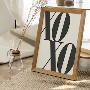 XO Chic Monochrome Wall Art, Retro & XO Quote, Black and White, Modern ...