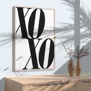 XO Chic Monochrome Wall Art, Retro & XO Quote, Black and White, Modern ...