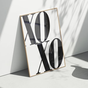 XO Chic Monochrome Wall Art, Retro & XO Quote, Black and White, Modern ...