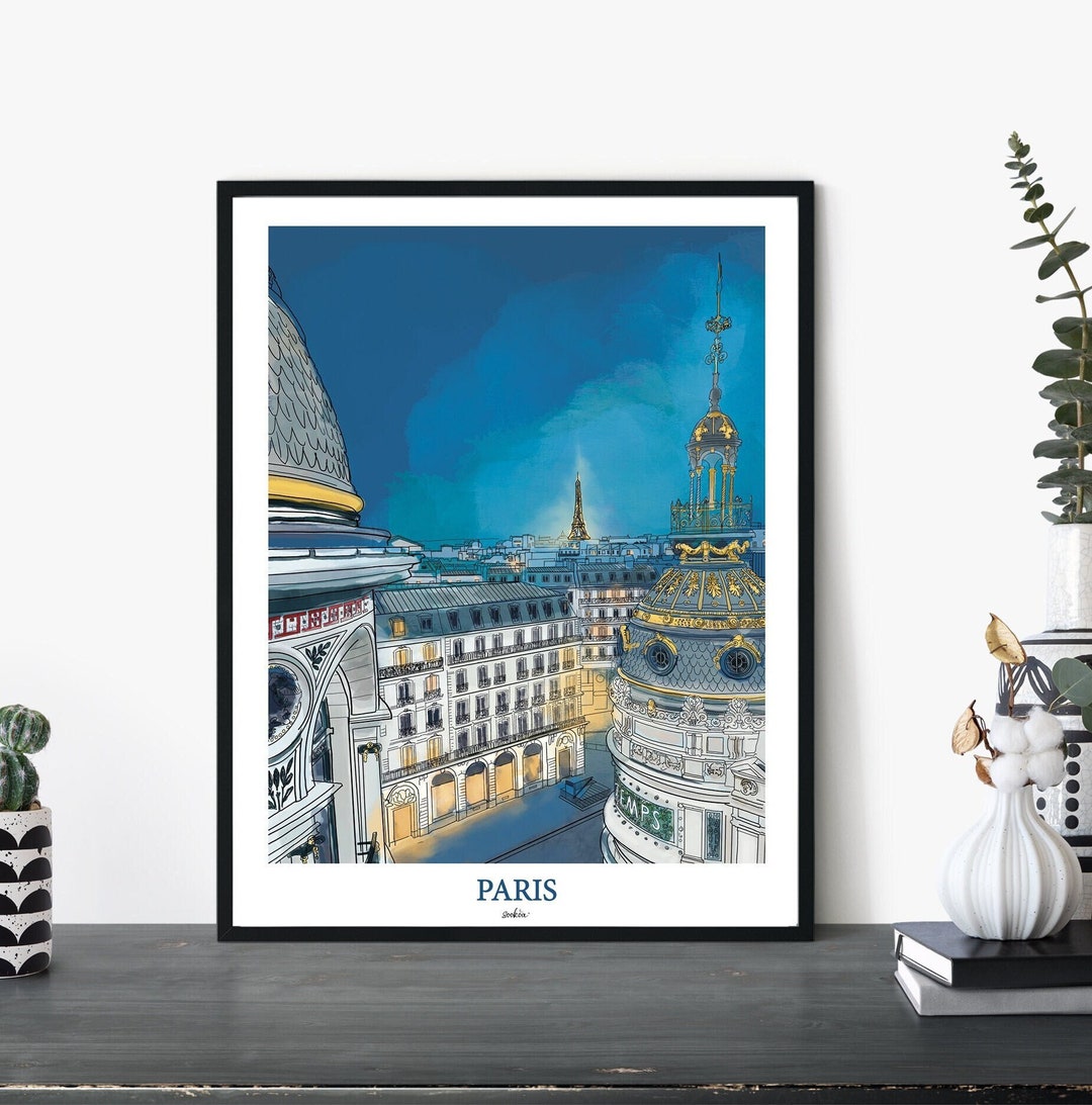 PARIS by Night Poster - Etsy