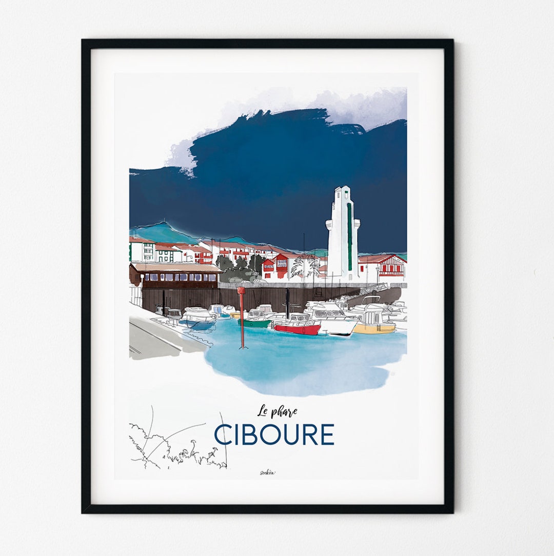 CIBOURE Poster Basque Country - Etsy