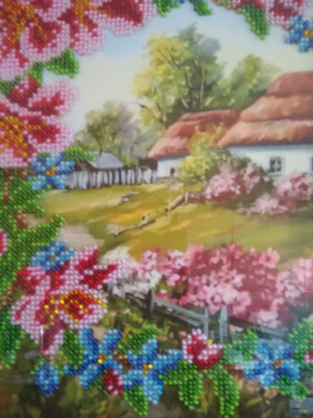 Bead Embroidery rural Landscape/bead Embroidery Rural Landscape - Etsy
