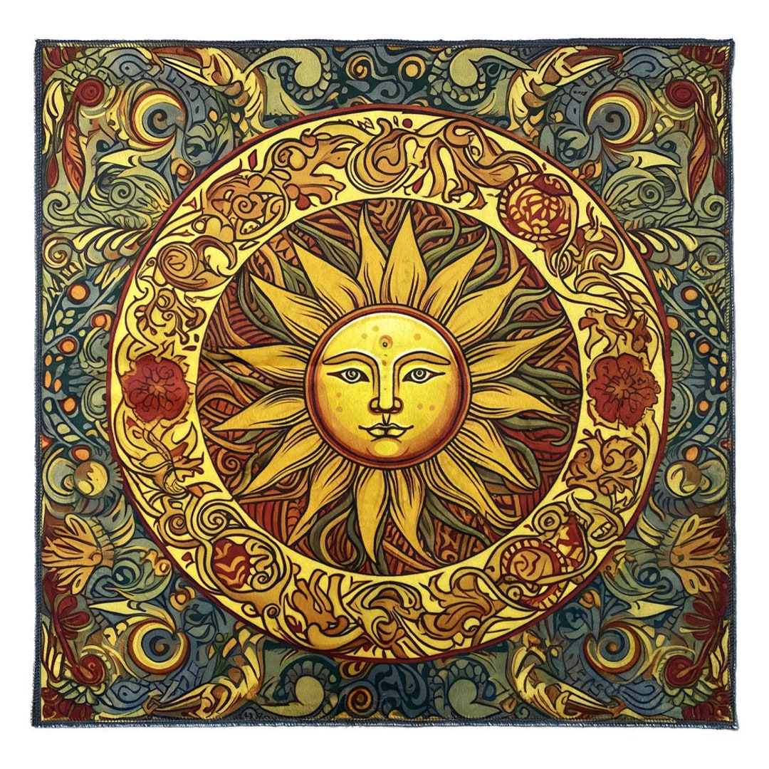 Altar Cloth Slavic Sun | 24 Inches Plush Tablecloth | Mat for Tarot and ...