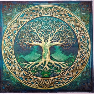 Altar Cloth Tree of Life | 24 Inches Plush Tablecloth | Mat for Tarot ...