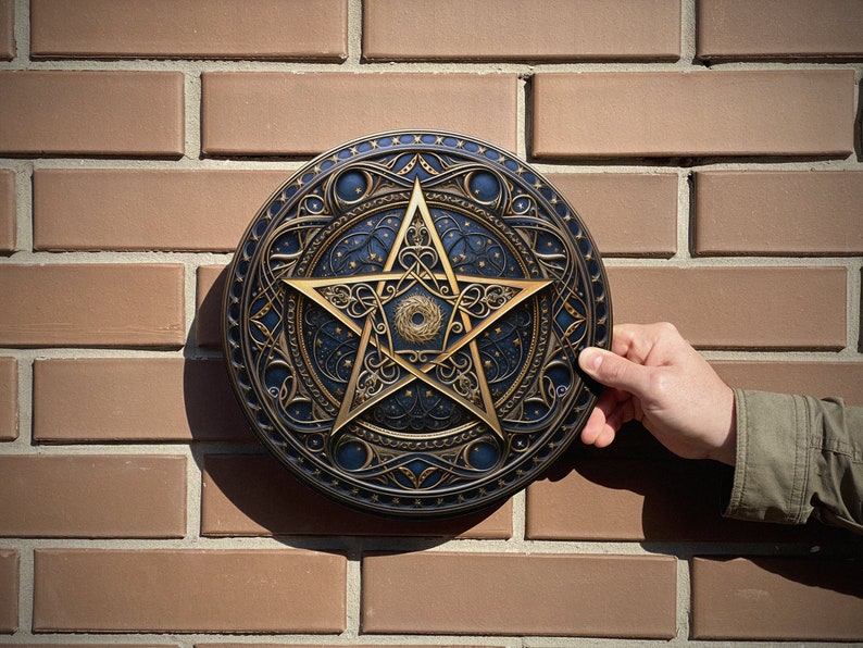 Altar Tile Pentacle , Pentagram Altar, Wall Decor, Witchcraft Altar ...