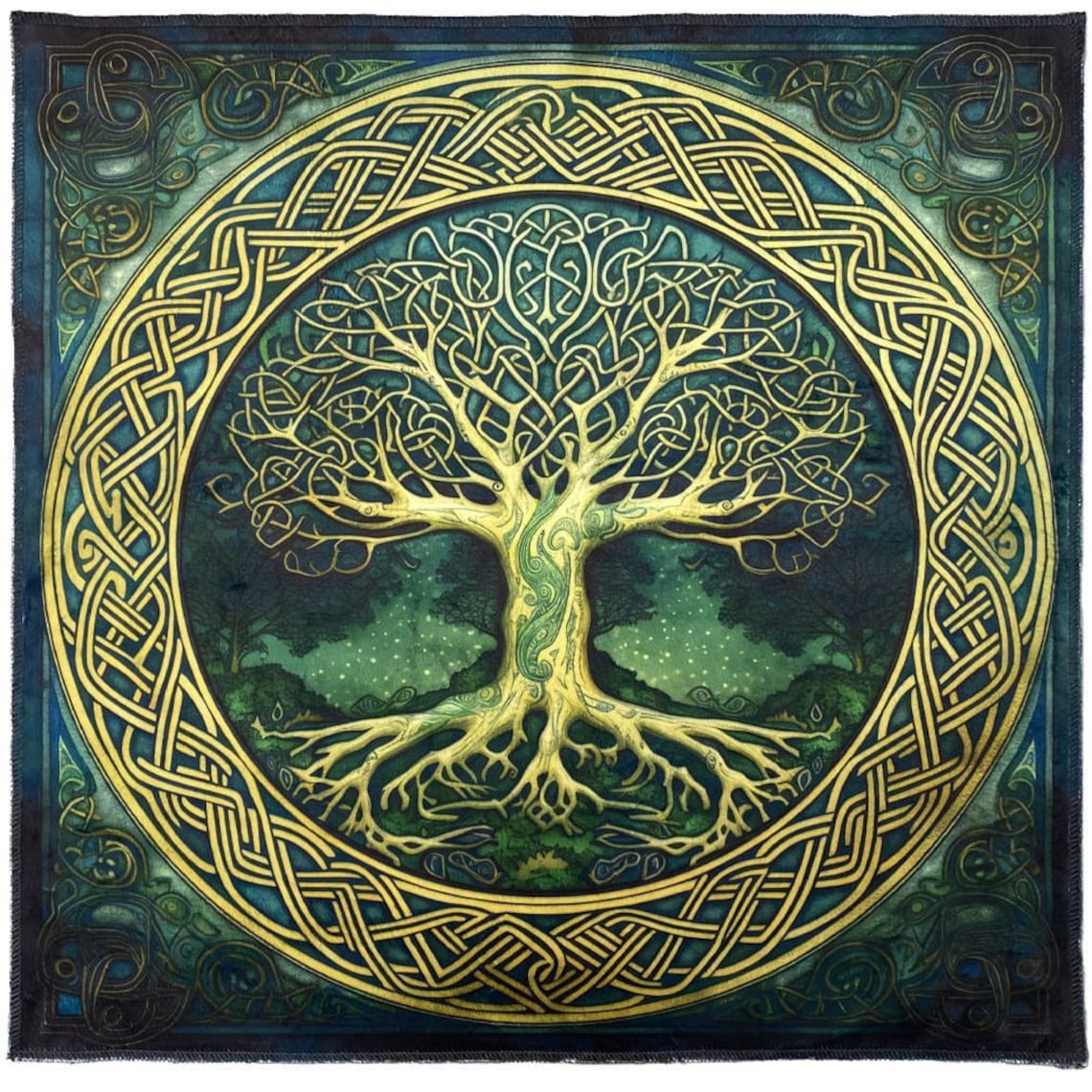 Altar Cloth Tree of Life 24 Inches Plush Tablecloth Mat for Tarot and ...
