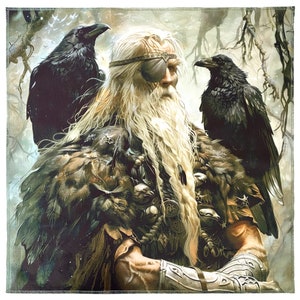 Altar Cloth Odin God | 24 Inches Plush Tablecloth | Mat for Tarot and ...