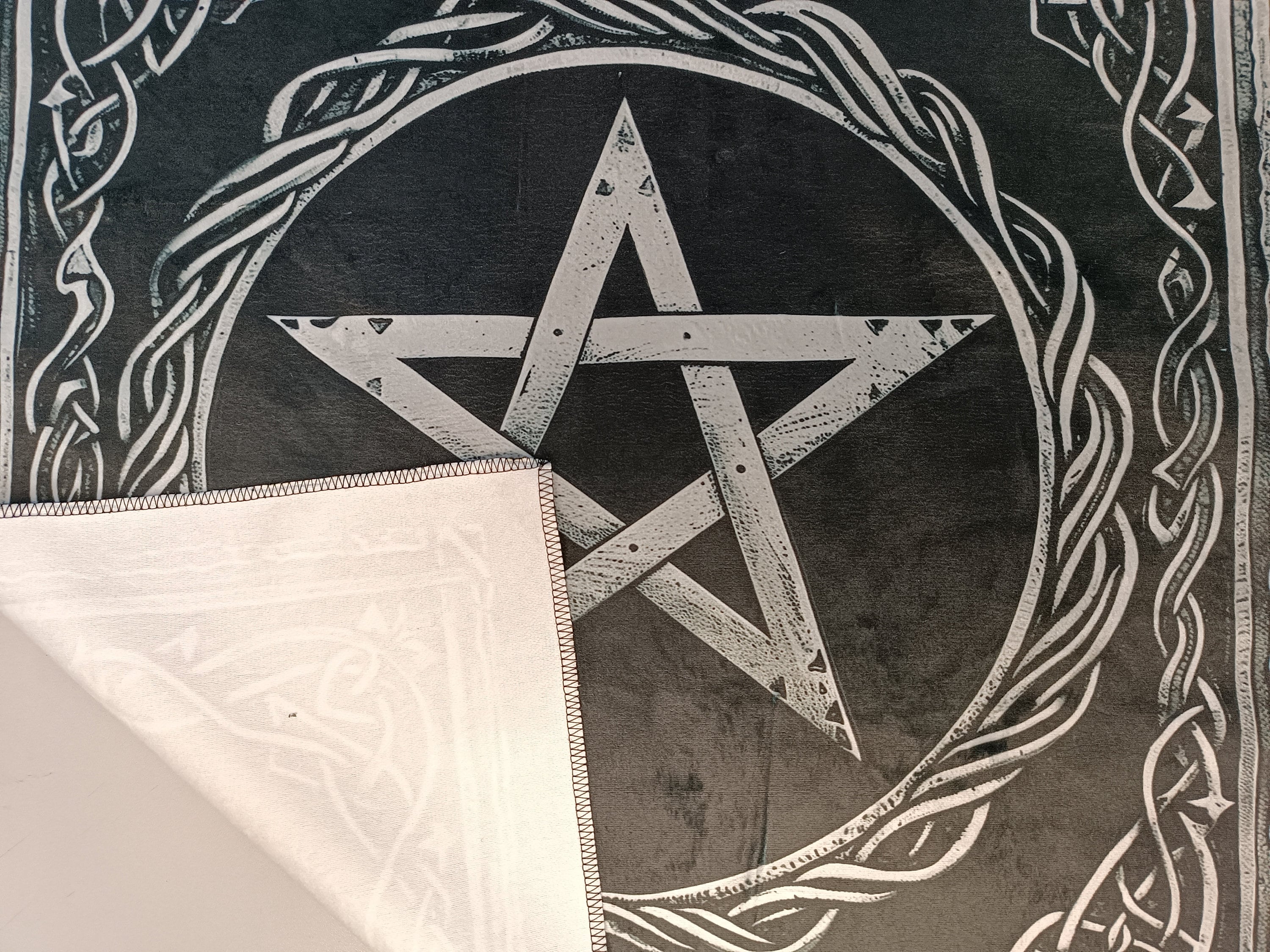 Monochrome Altar Cloth Pentacle | 24 Inches Plush Tablecloth | Mat for ...