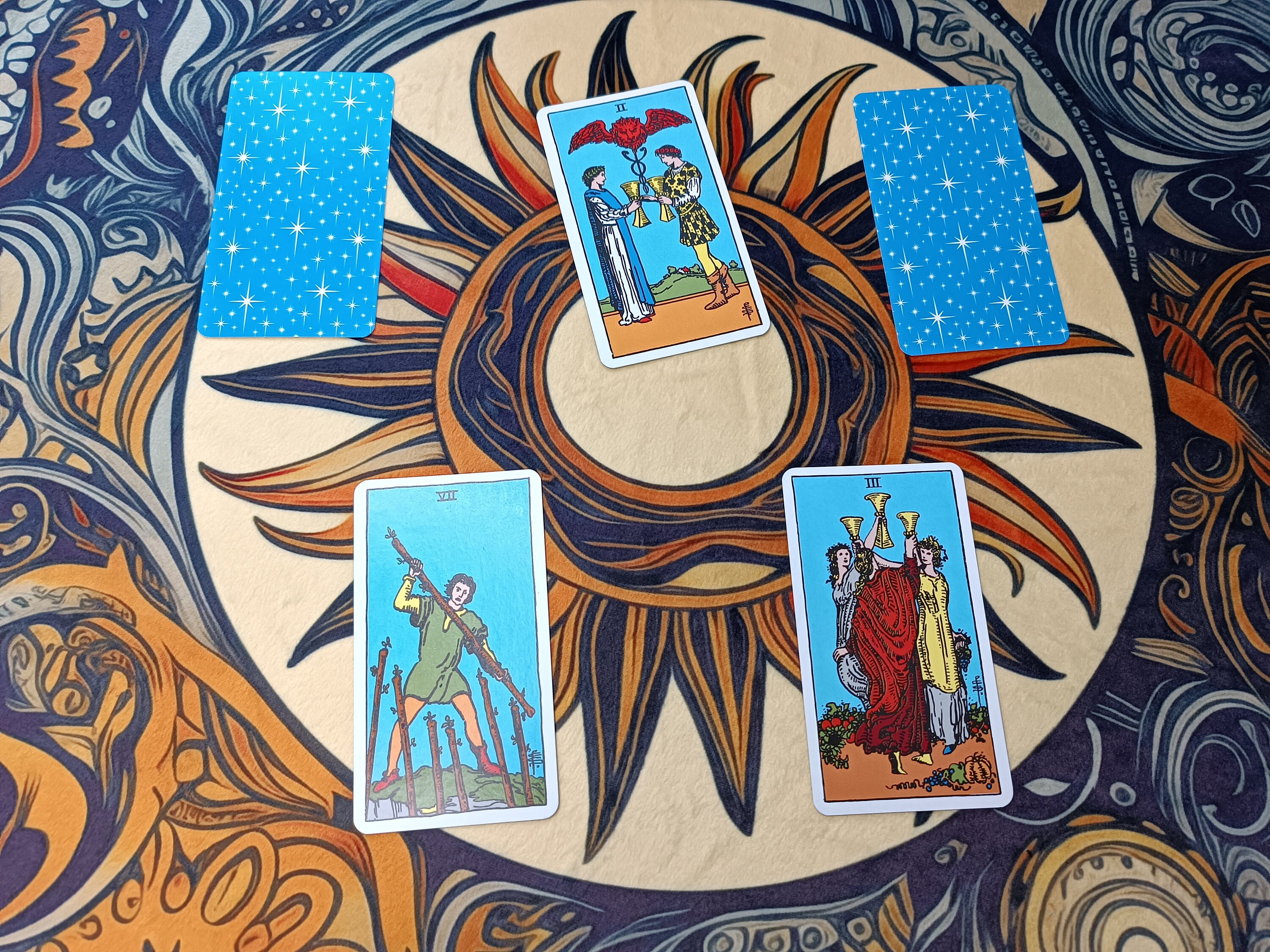 Altar Cloth Circle Sun | Round Plush Tablecloth | Mat for Tarot and ...
