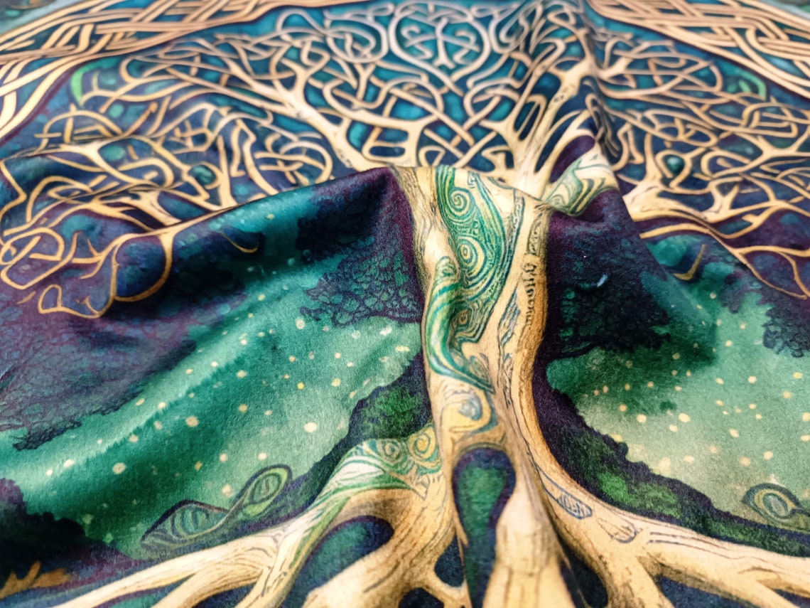 Altar Cloth Tree of Life | 24 Inches Plush Tablecloth | Mat for Tarot ...