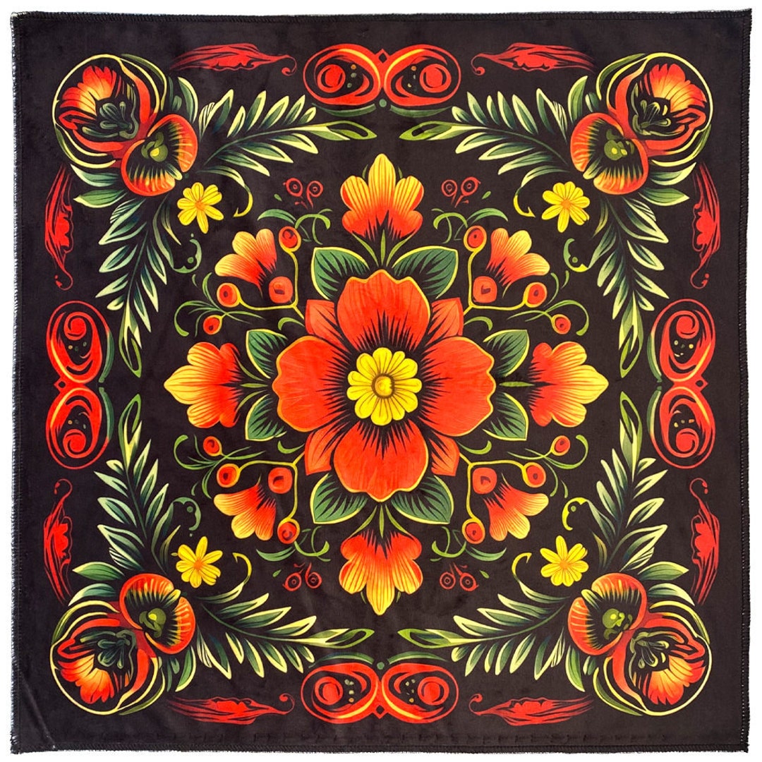 Altar Cloth Red Poppy | 24 Inches Plush Tablecloth | Mat for Tarot and ...