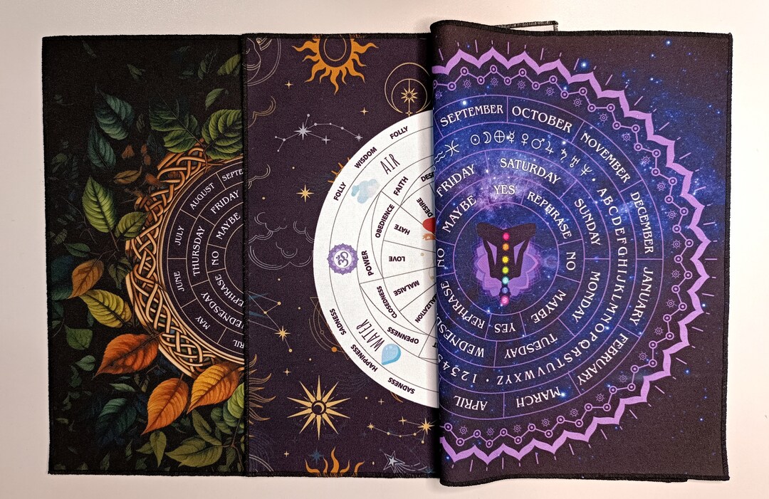 Set of 3 Pendulum Boards | Dowsing Mat | Altar Cloth - Etsy