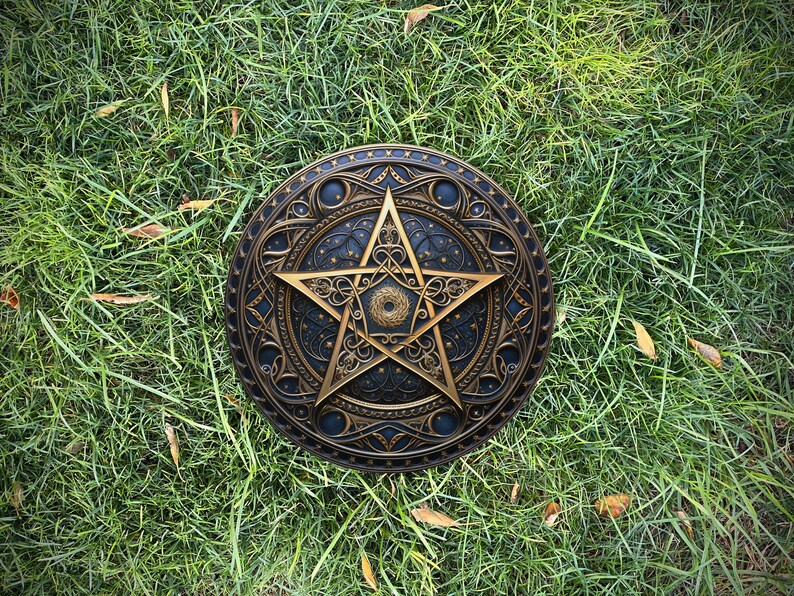 Altar Tile Pentacle , Pentagram Altar, Wall Decor, Witchcraft Altar ...