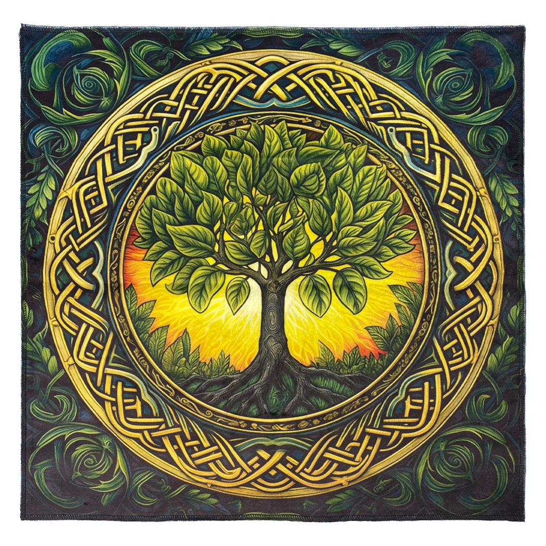 Altar Cloth Tree of Life | 24 Inches Plush Tablecloth | Mat for Tarot ...