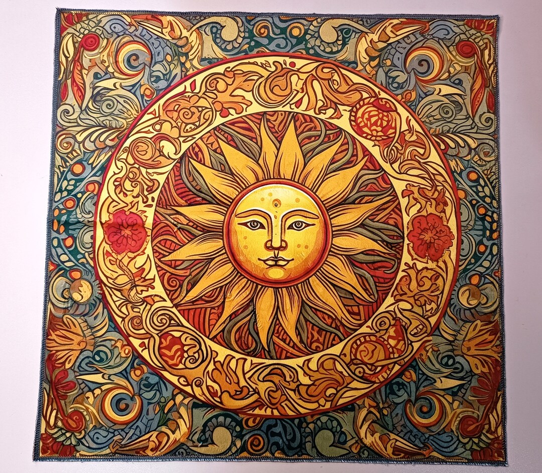 Altar Cloth Slavic Sun 24 Inches Plush Tablecloth Mat for Tarot and ...
