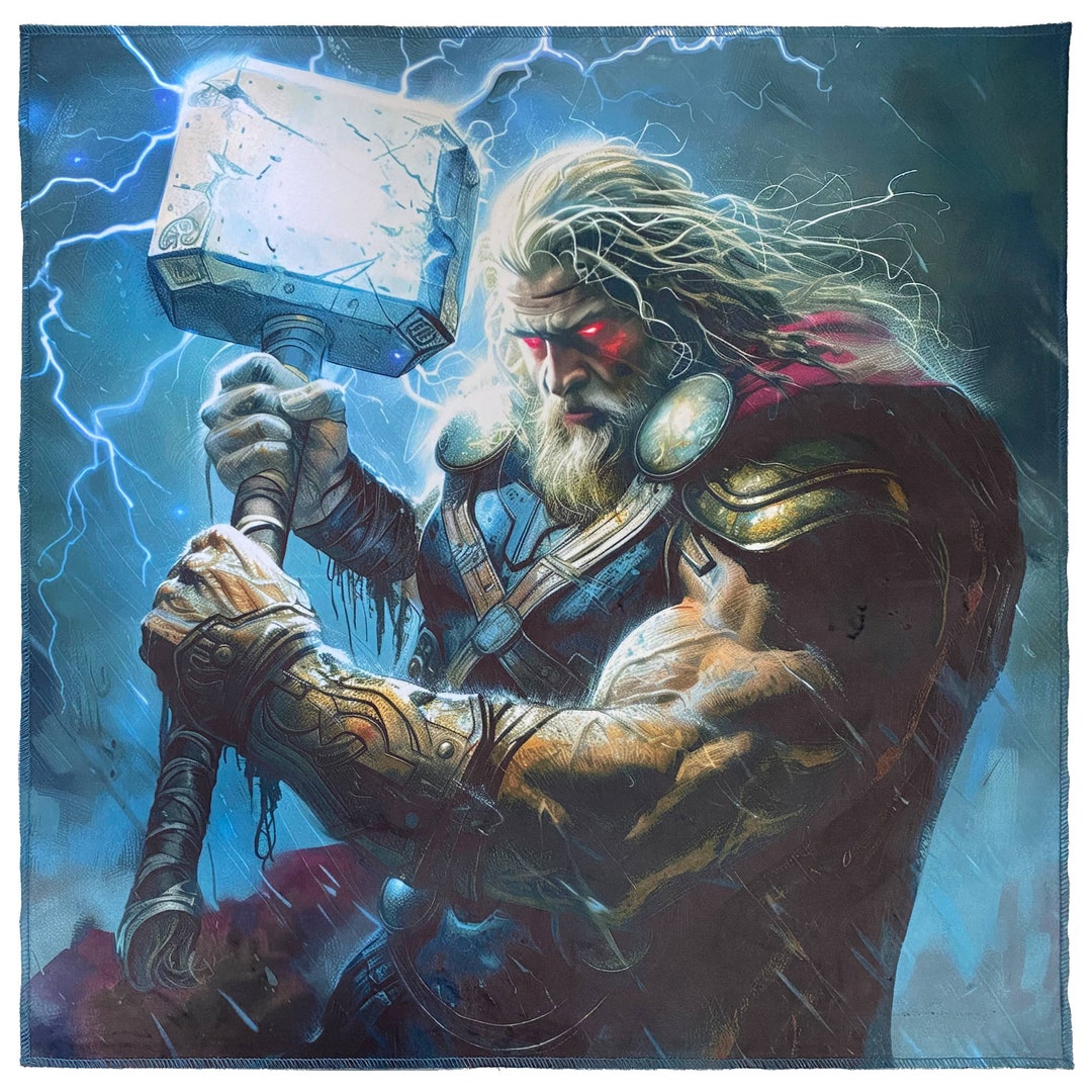 Altar Cloth Thor God | 24 Inches Plush Tablecloth | Mat for Tarot and ...