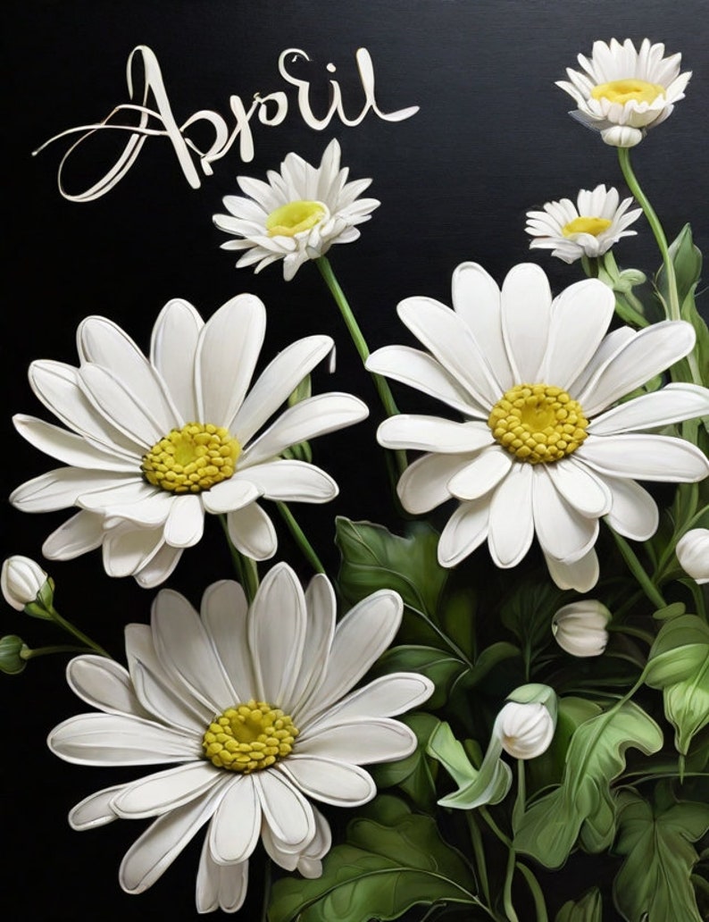 Charming April Birth Flower Daisy Print - Etsy