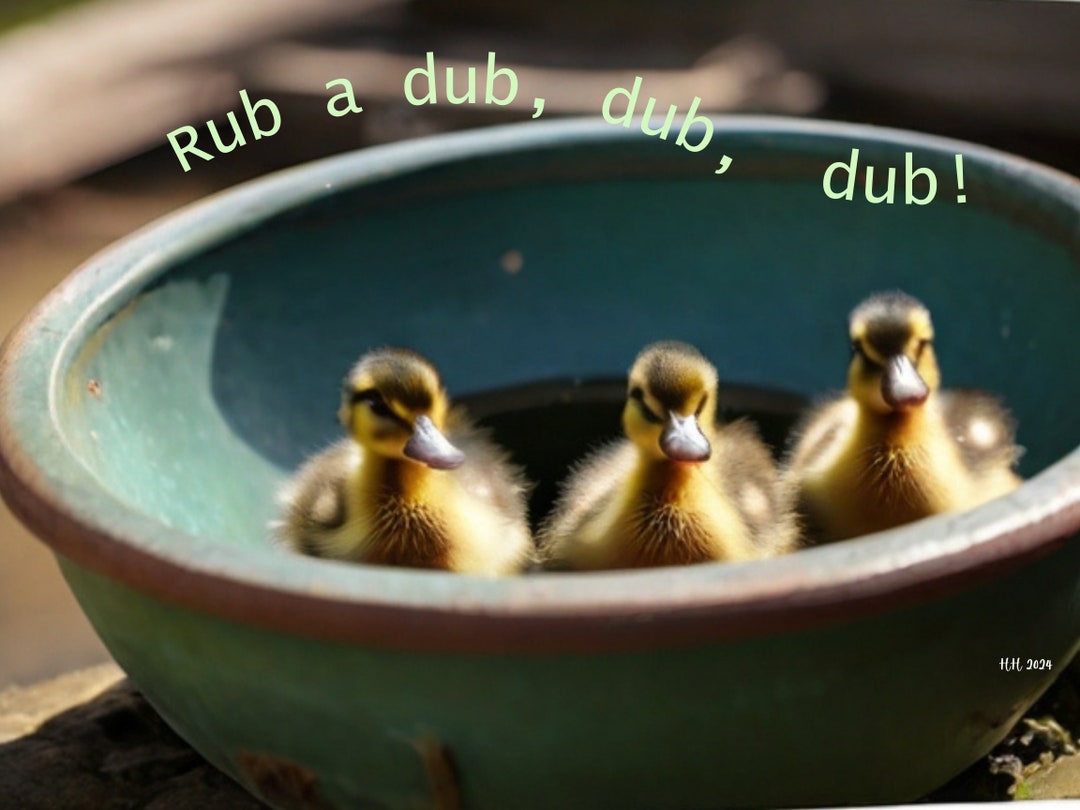 Rub, a Dub, Ducks in a Tub, Ducklings, Wall Art, Digital File, Picture ...