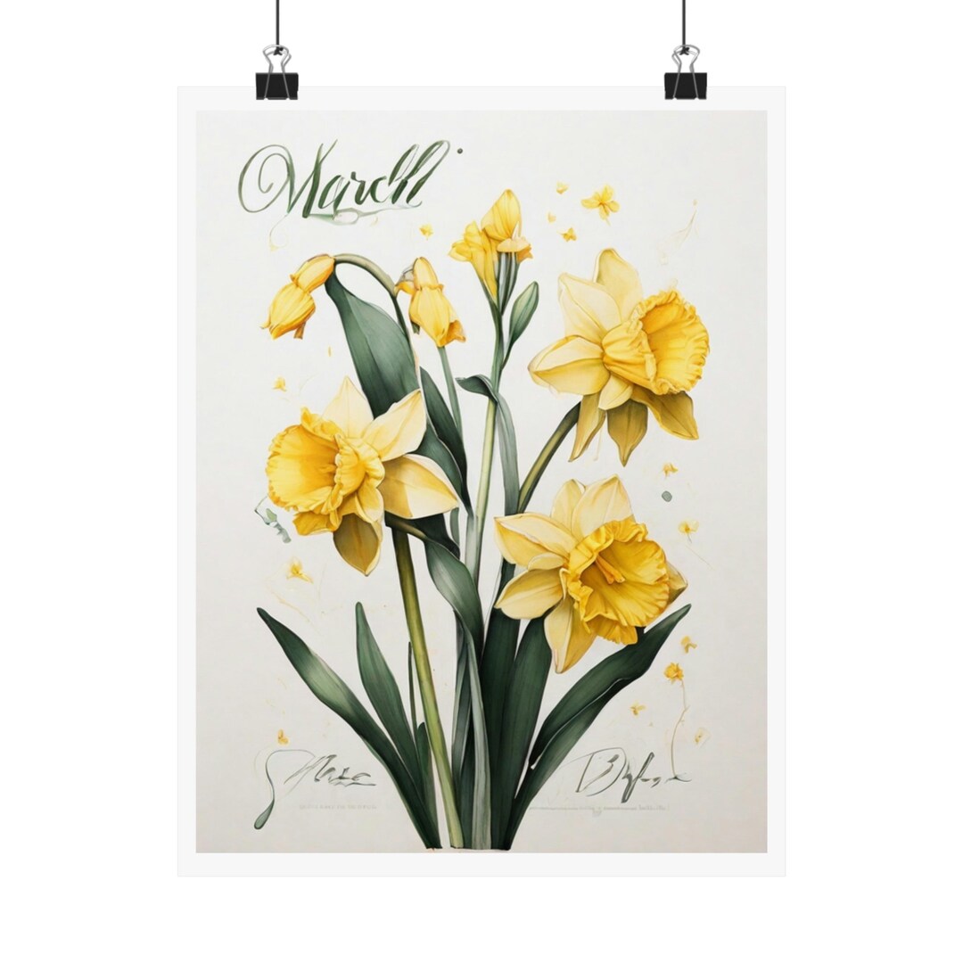 Cheerful March Birth Flower Daffodil Print, Unframed - Etsy