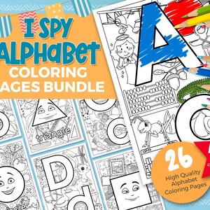 Alphabet Coloring Pages + FREE Shapes Coloring Pages Bundle - Etsy