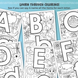 Alphabet Coloring Pages + FREE Shapes Coloring Pages Bundle - Etsy