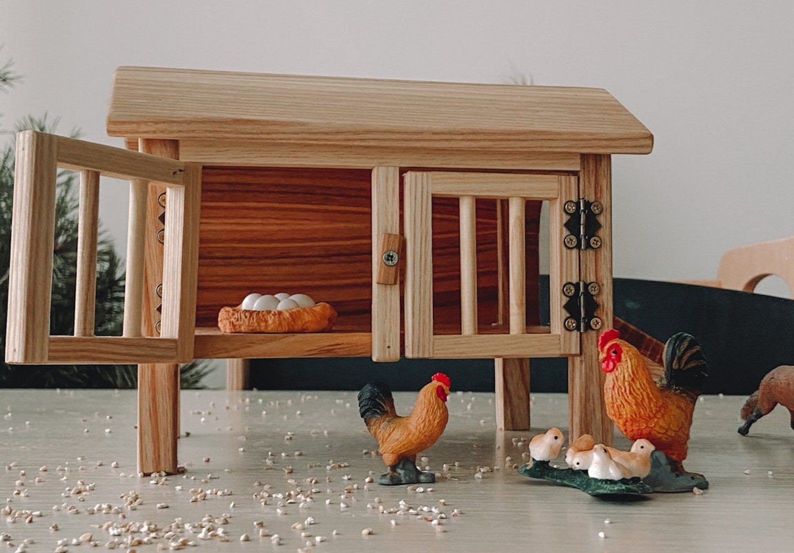 Wooden Toy Chicken Coop Handcrafted Waldorf Toys Montessori Toy ...
