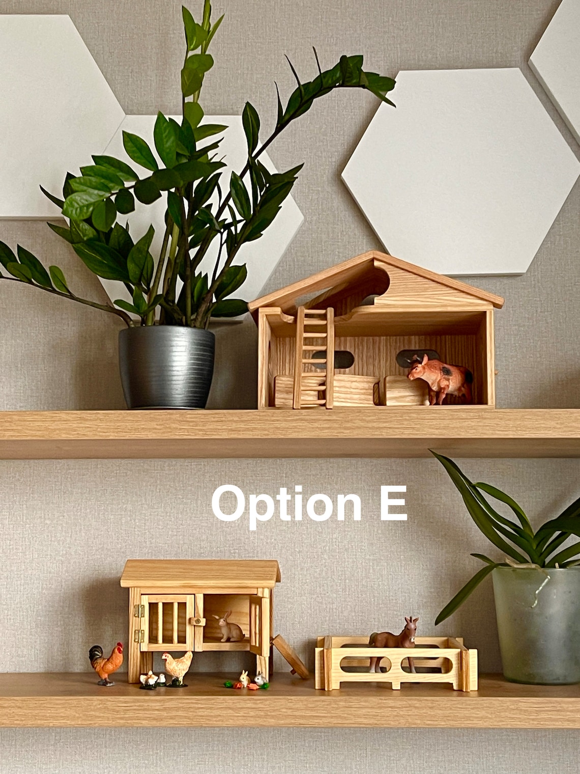 Wooden Farm Toys Set, Montessori Toys, Sensory Toys, Waldorf Farm ...