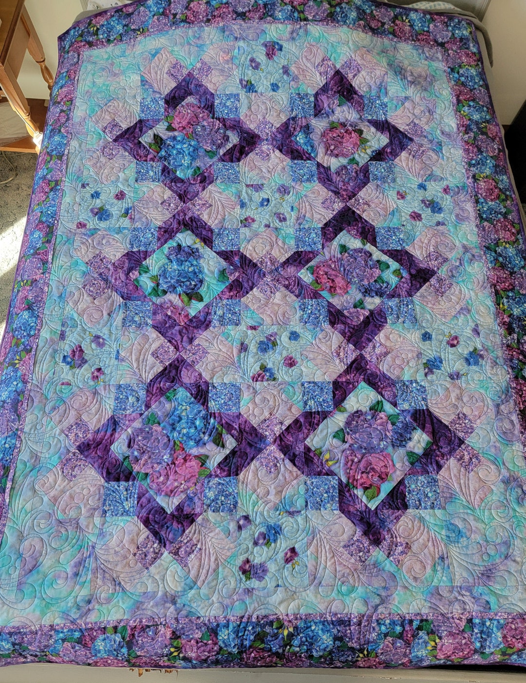 Handmade Hydrangea Blooms Quilt Perfect for Spring/summer - Etsy