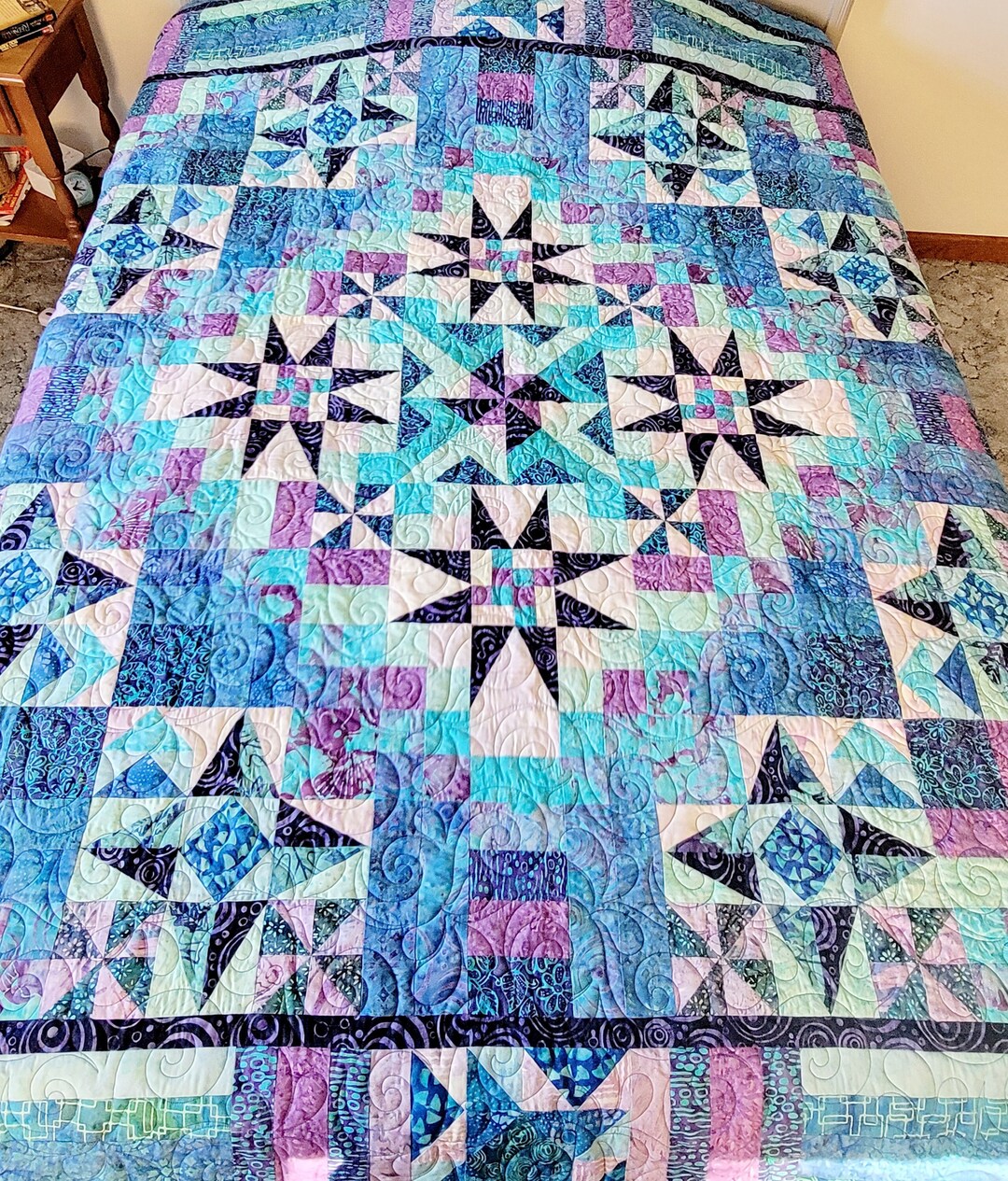 King Size Mystical Prism Quilt 101 X 101 Inches Handmade - Etsy