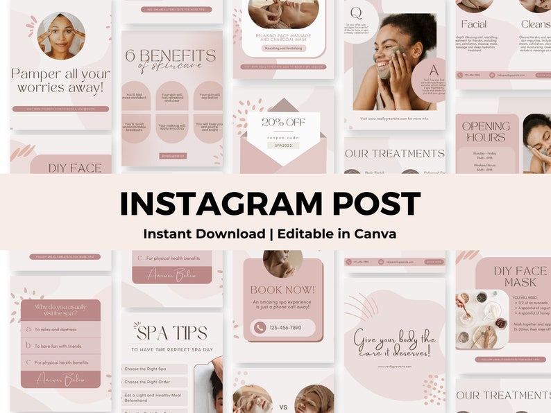 Esthetician Instagram Post Templates Skincare Social Media Skincare ...
