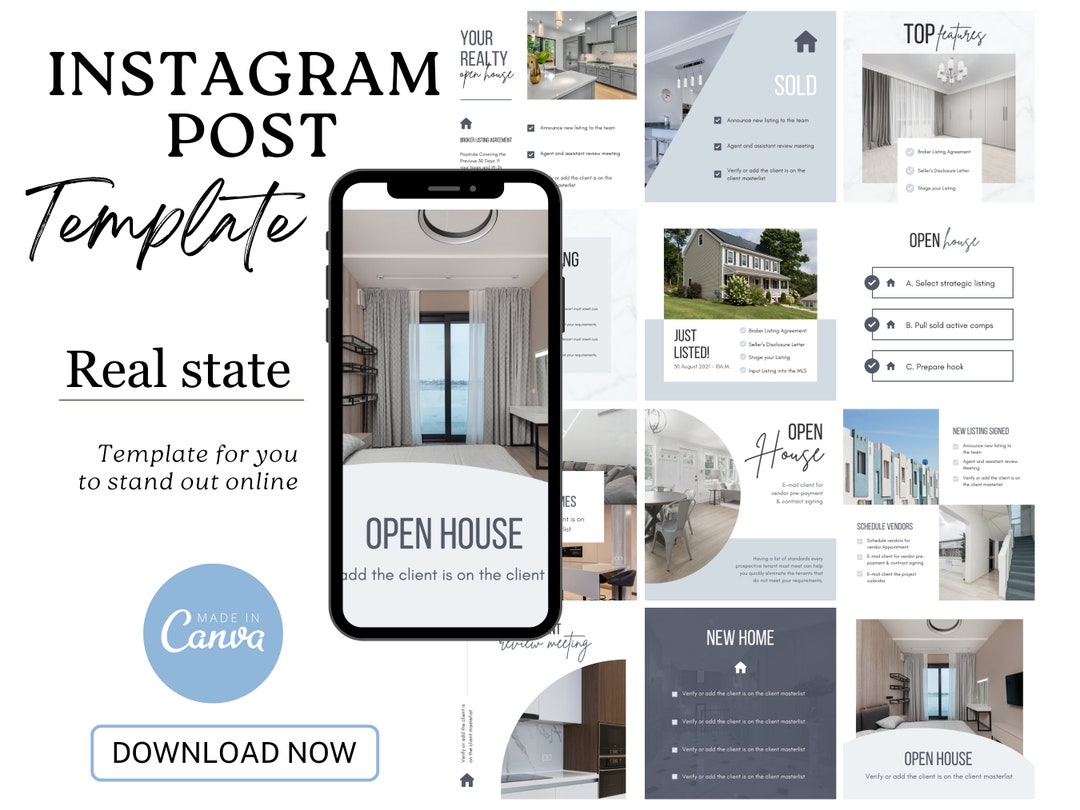 Aesthetic Real Estate Instagram Templates, Real Estate Templates, Real ...