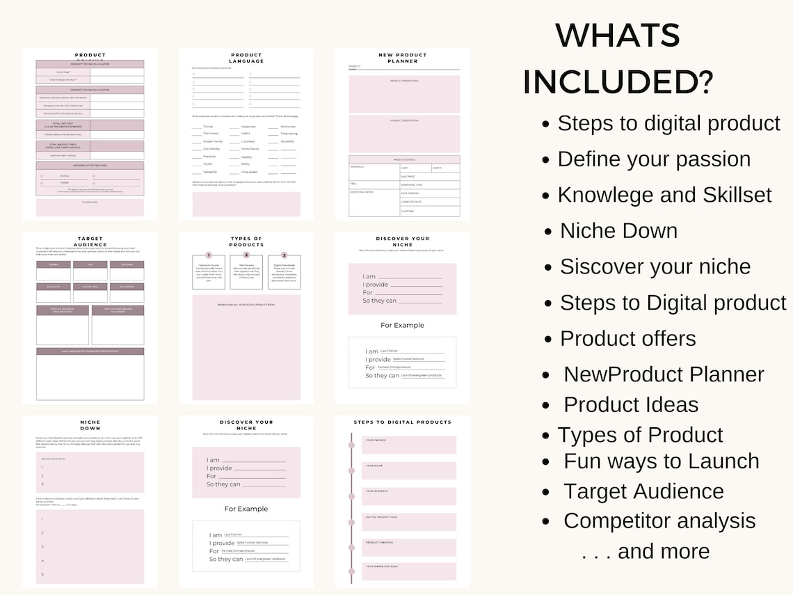 Printable Digital Product Planner Template, Done for You Digital ...