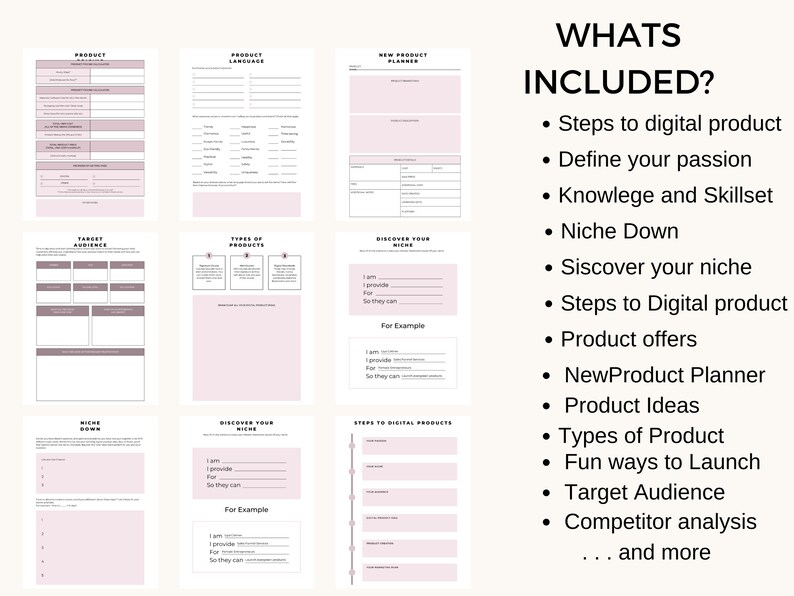 Printable Digital Product Planner Template, Done for You Digital ...