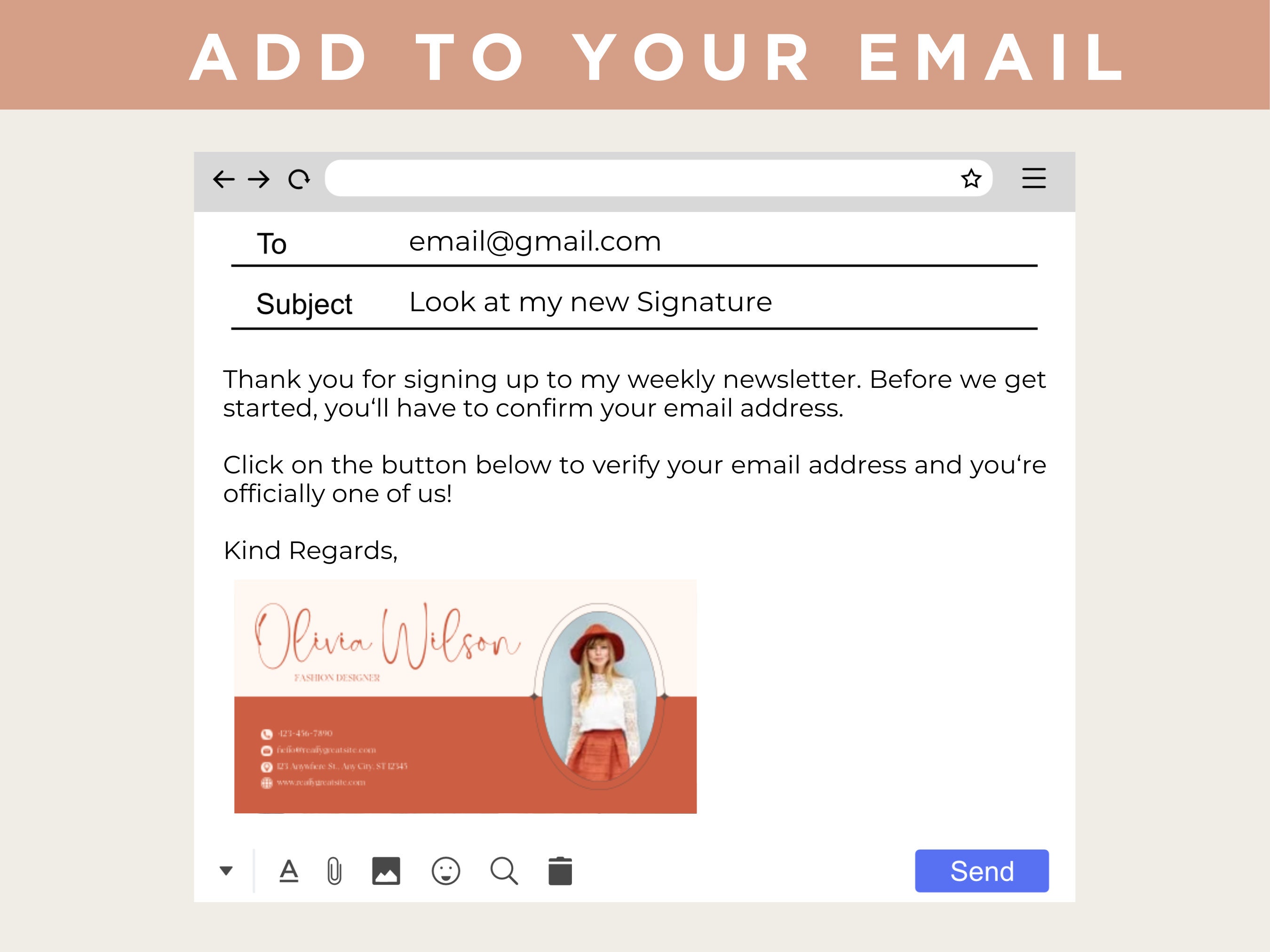 Fashion Designer Email Signature Template, Gmail, Modern, Professional ...