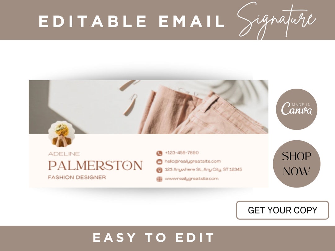 Fashion Designer Email Signature Template, Gmail, Modern, Professional ...