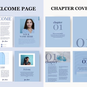 Blue Ebook Template Theme, PLR Light Blue Ebook Canva Template, Lead Magnet, Resell Rights, PLR ...