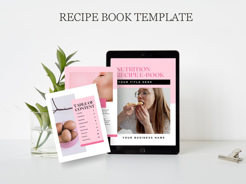 Pink Cookbook Template | Pink Recipe Book Template | Editable Canva ...