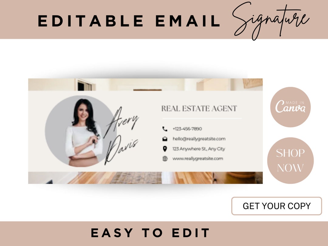 Real State Email Signature Template, Gmail, Modern, Professional ...