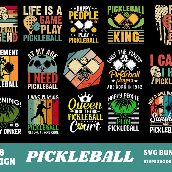 Pickleball Svg Bundle - Etsy